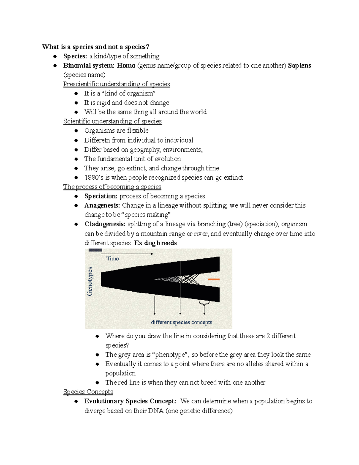 Lecture 14 Species - What is a species and not a species? Species: a ...