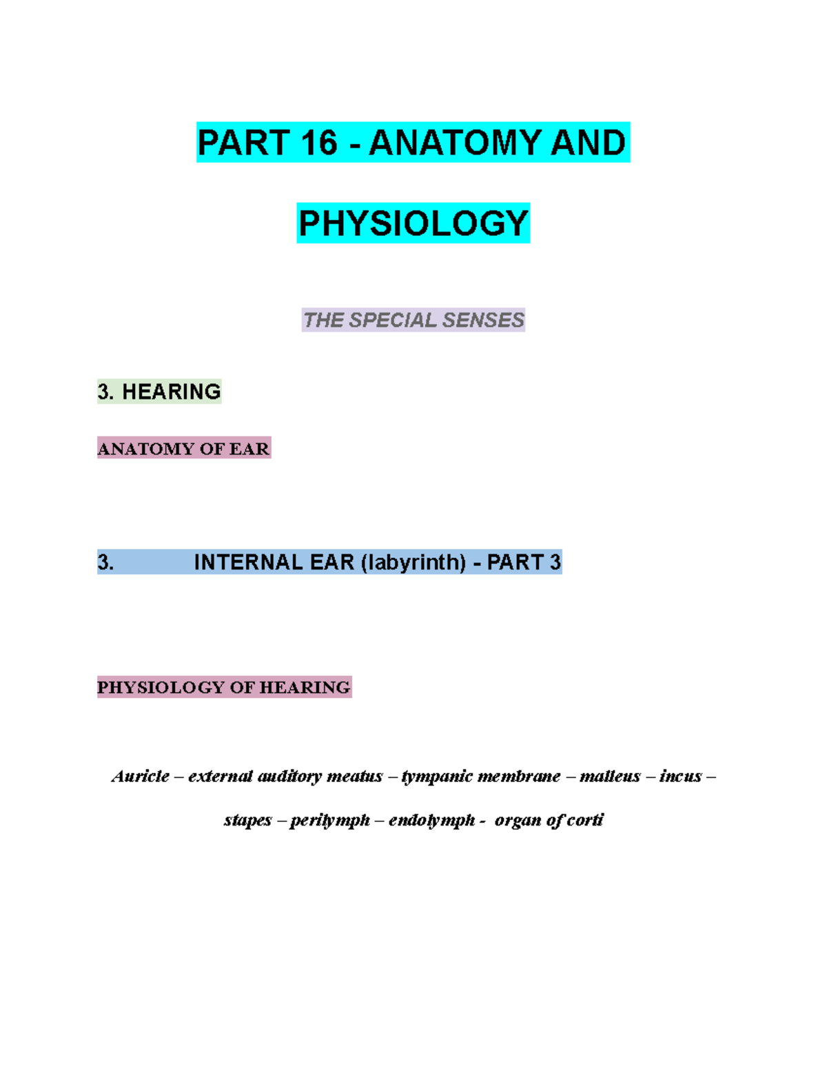PART 16 - Anatomy AND Physiology - PART 16 - ANATOMY AND PHYSIOLOGY THE ...