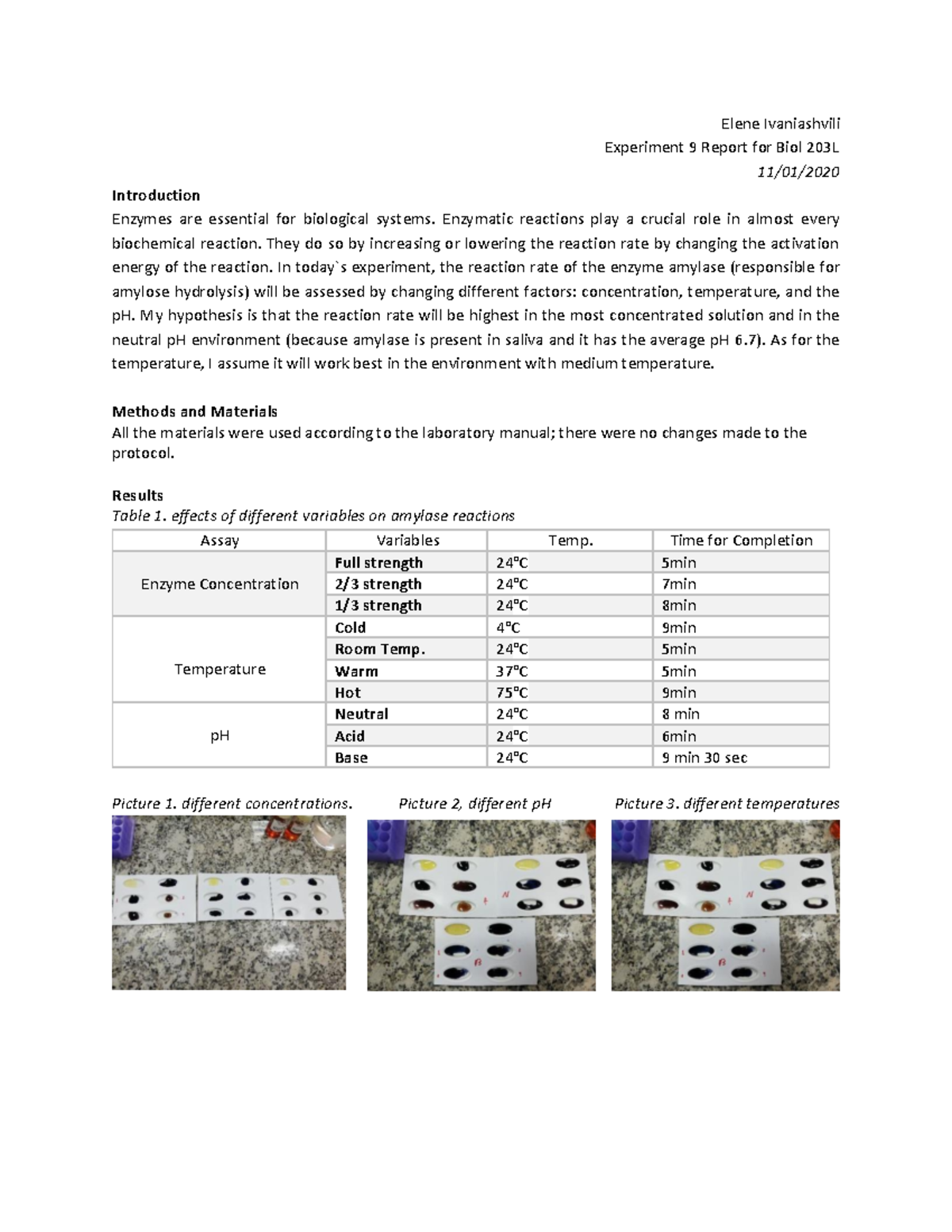 9 - The ninth lab report for Biol203 Laboratory - Elene Ivaniashvili ...
