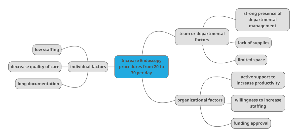 Mind Map course work - D024 - Increase Endoscopy procedures from 20 to ...
