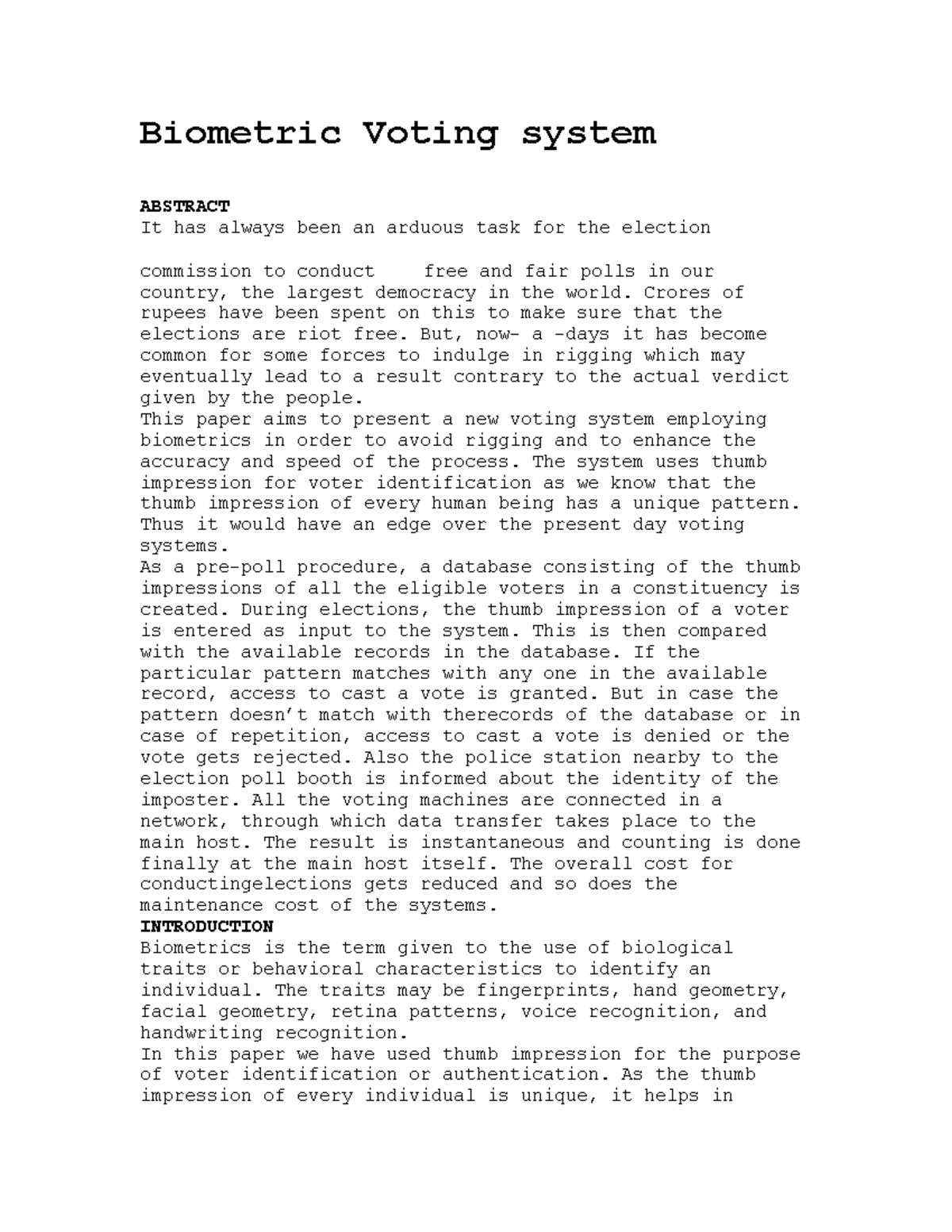 Biometric VOTING machine using fingerprint module - Biometric Voting ...