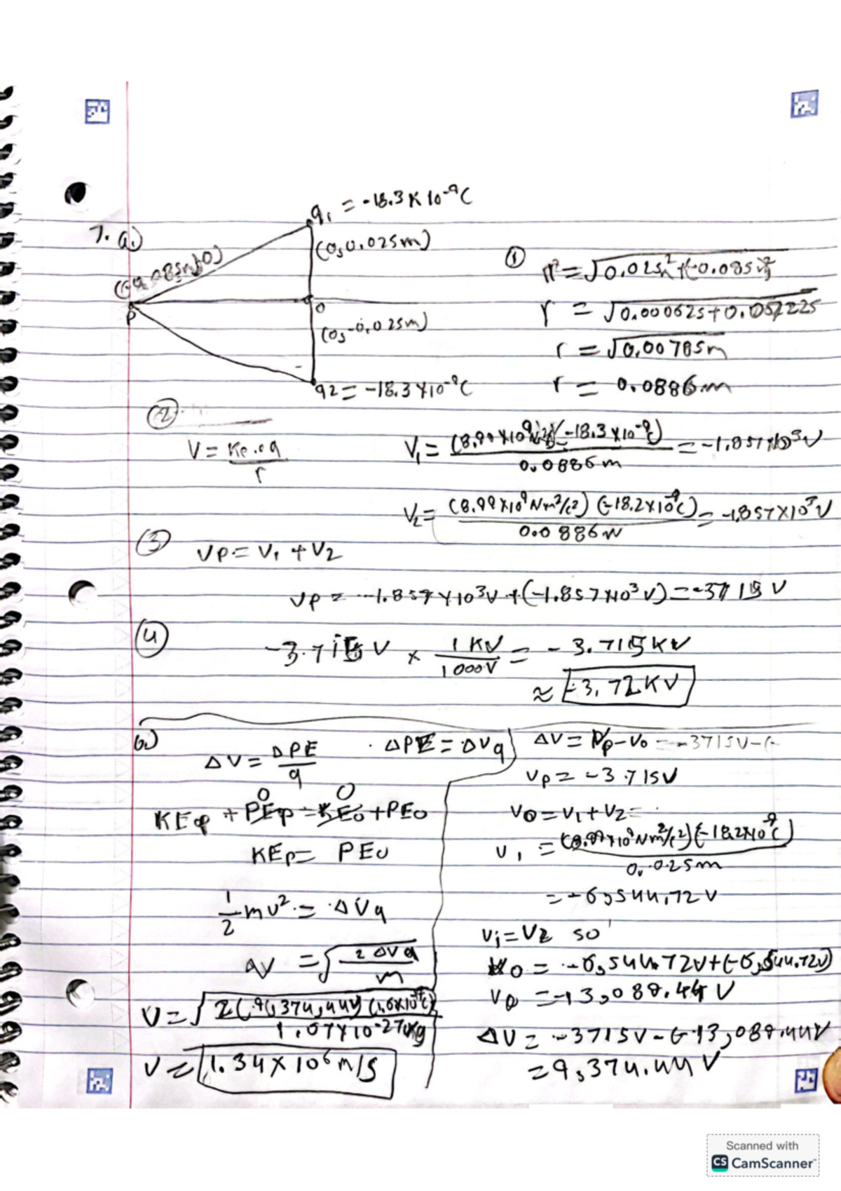 Kunj patel P115 03 Assignment 10 - Phys 115.3 - 7) (030) 1 (05-0,025m) r= 10.000625-00 = 10 ...
