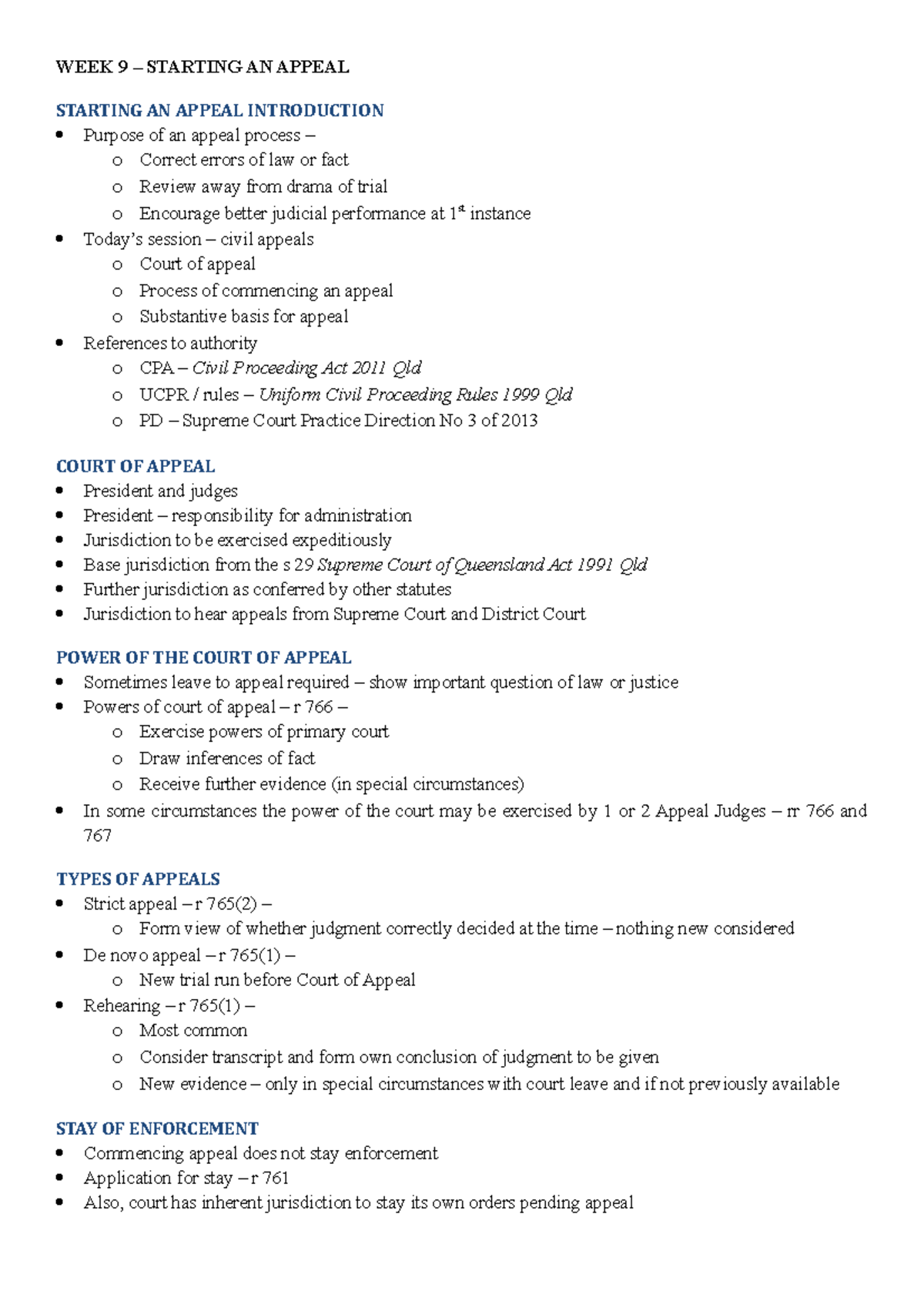 WEEK 9 – Starting AN Appeal - WEEK 9 – STARTING AN APPEAL STARTING AN ...