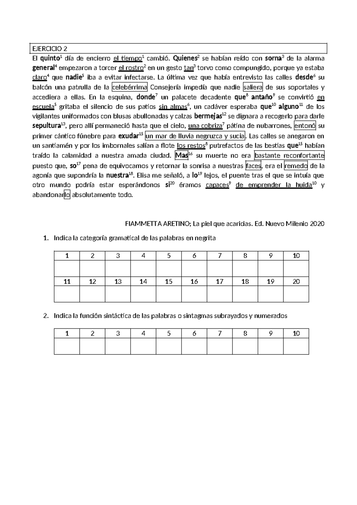 2 exercici - Ocer y rade. - EJERCICIO 2 El quinto 1 día de encierro el ...