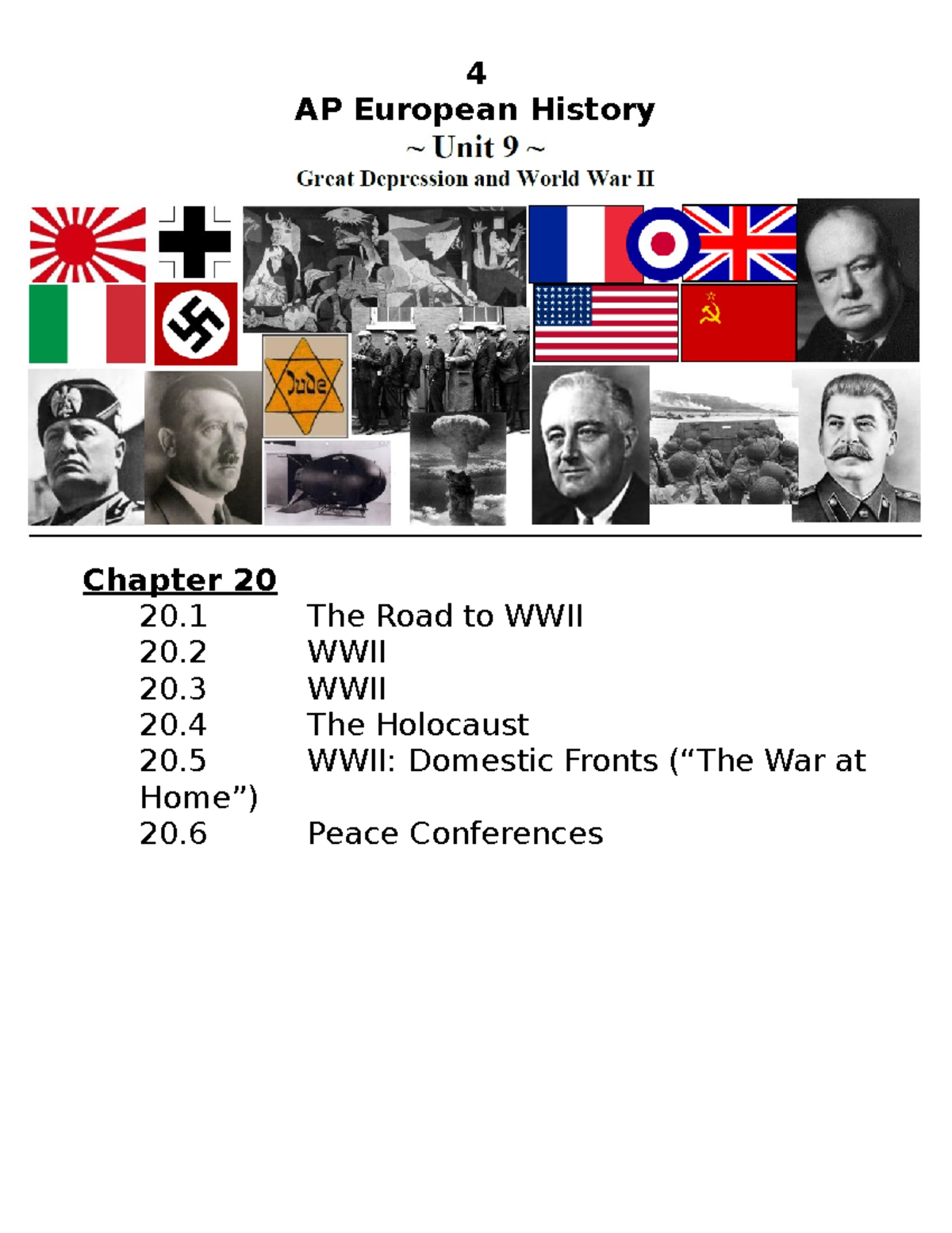 Kevin Martinez - Unit 9 Notes - 4 AP European History Chapter 20 20 The ...