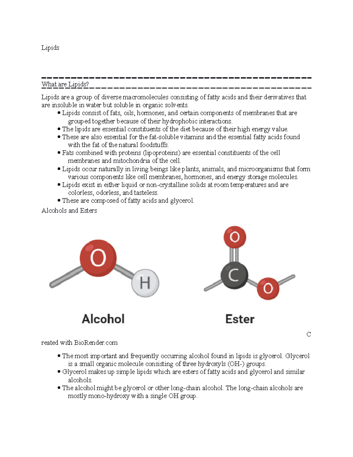 Lipids - notes - Lipids What are Lipids? Lipids are a group of diverse ...