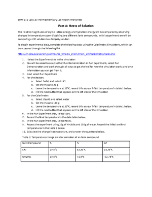 CHM 110 Experiment 910 - Completed Lab - CHM 110 Lab 9 Lab Titrations Lab Report Worksheet Lab 9 ...