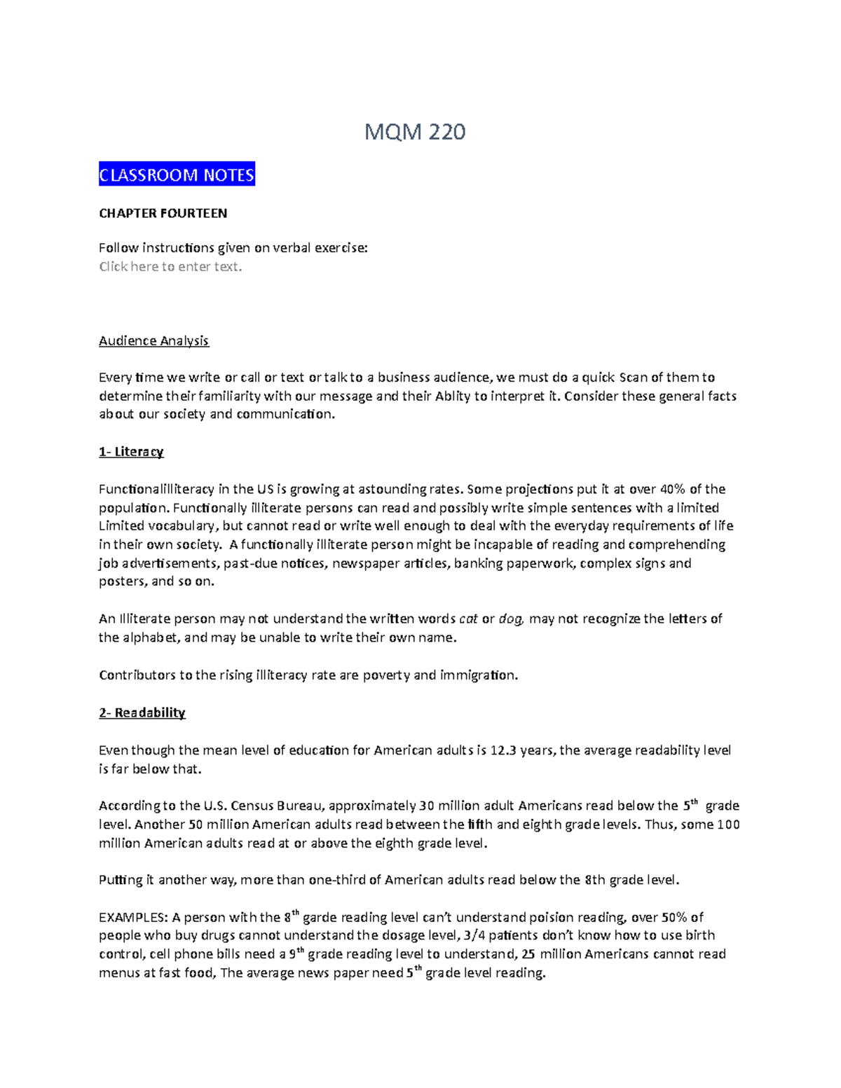 MQM chapter 14 completed- fill youtube video at the end - MQM 220 ...