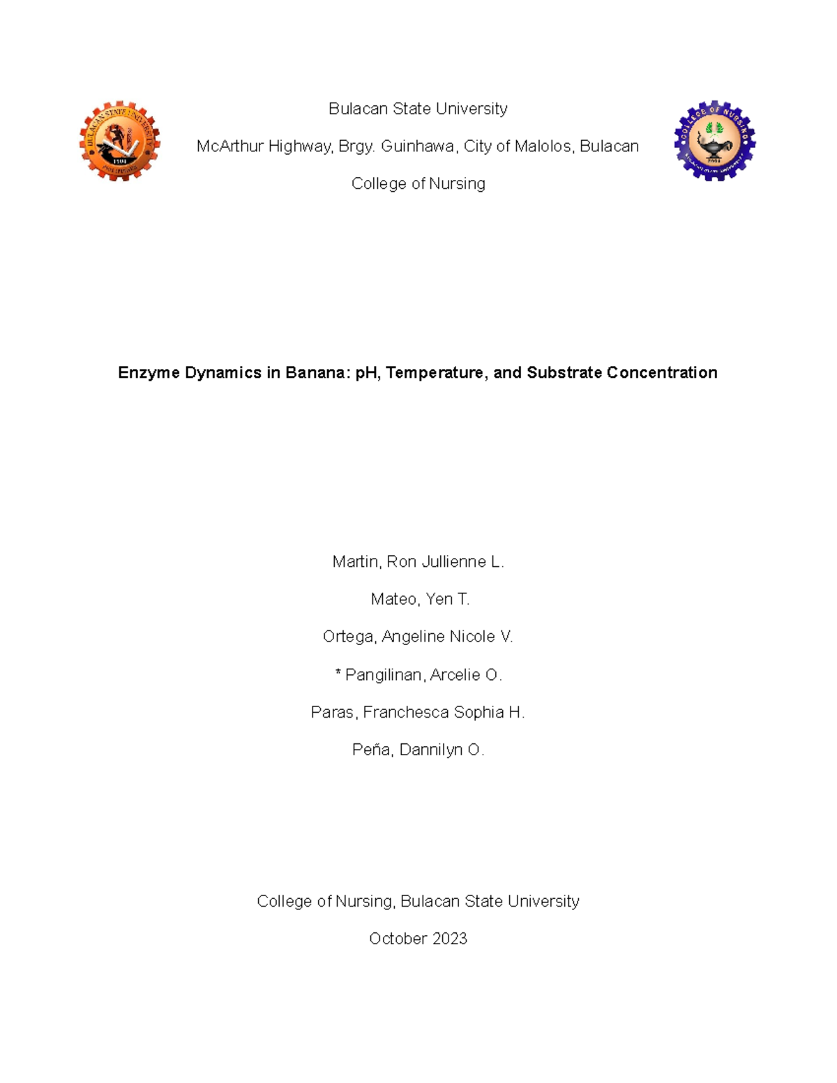 Experiment NO.4 - Written Report - Bulacan State University McArthur ...