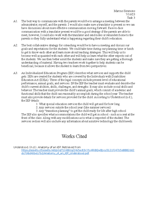 D096 Task 1 WGU - Task1 - Marcus Simmons 7/12/ WGU D096 Task 1 A1. Growing up my family always ...
