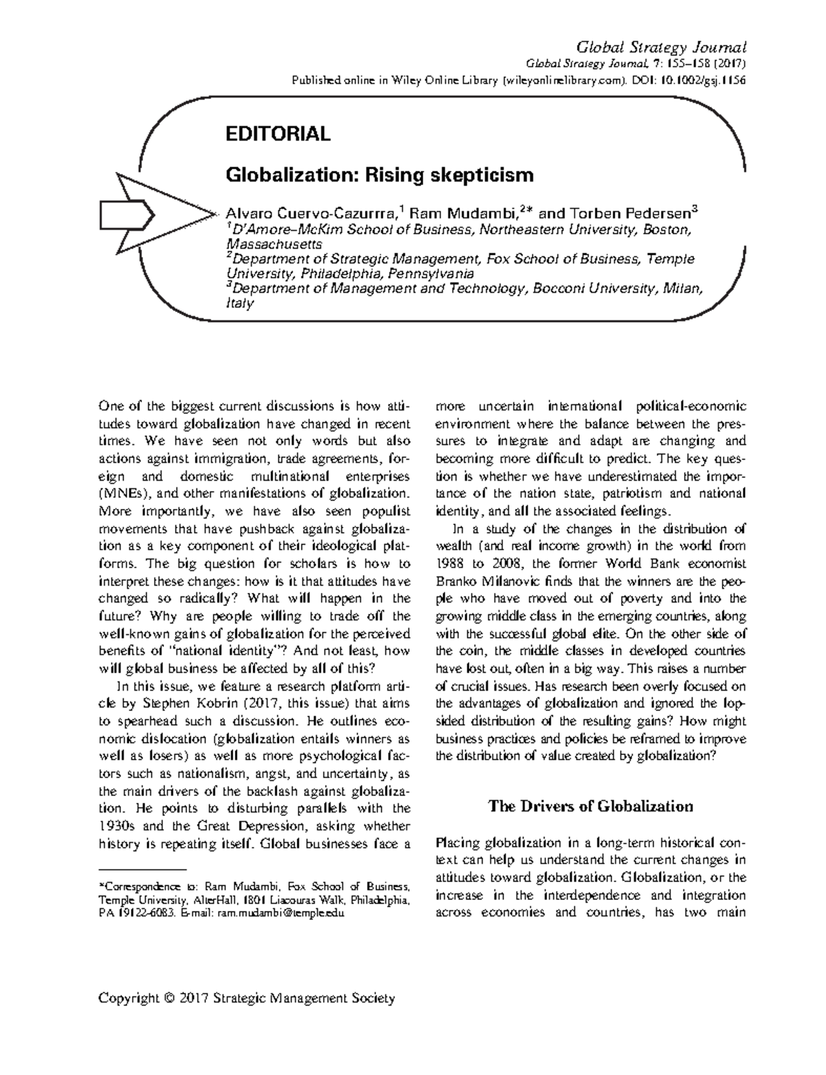 Globalization Rising skepticism w3 - EDITORIAL Globalization: Rising ...