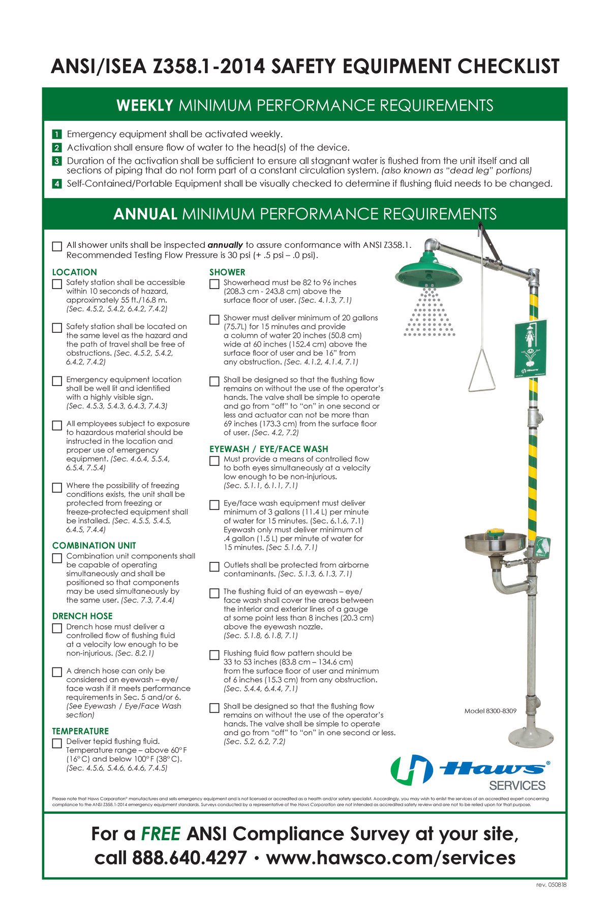 ANSI checklist poster Jan2020 Final - Please note that Haws Corporation ...