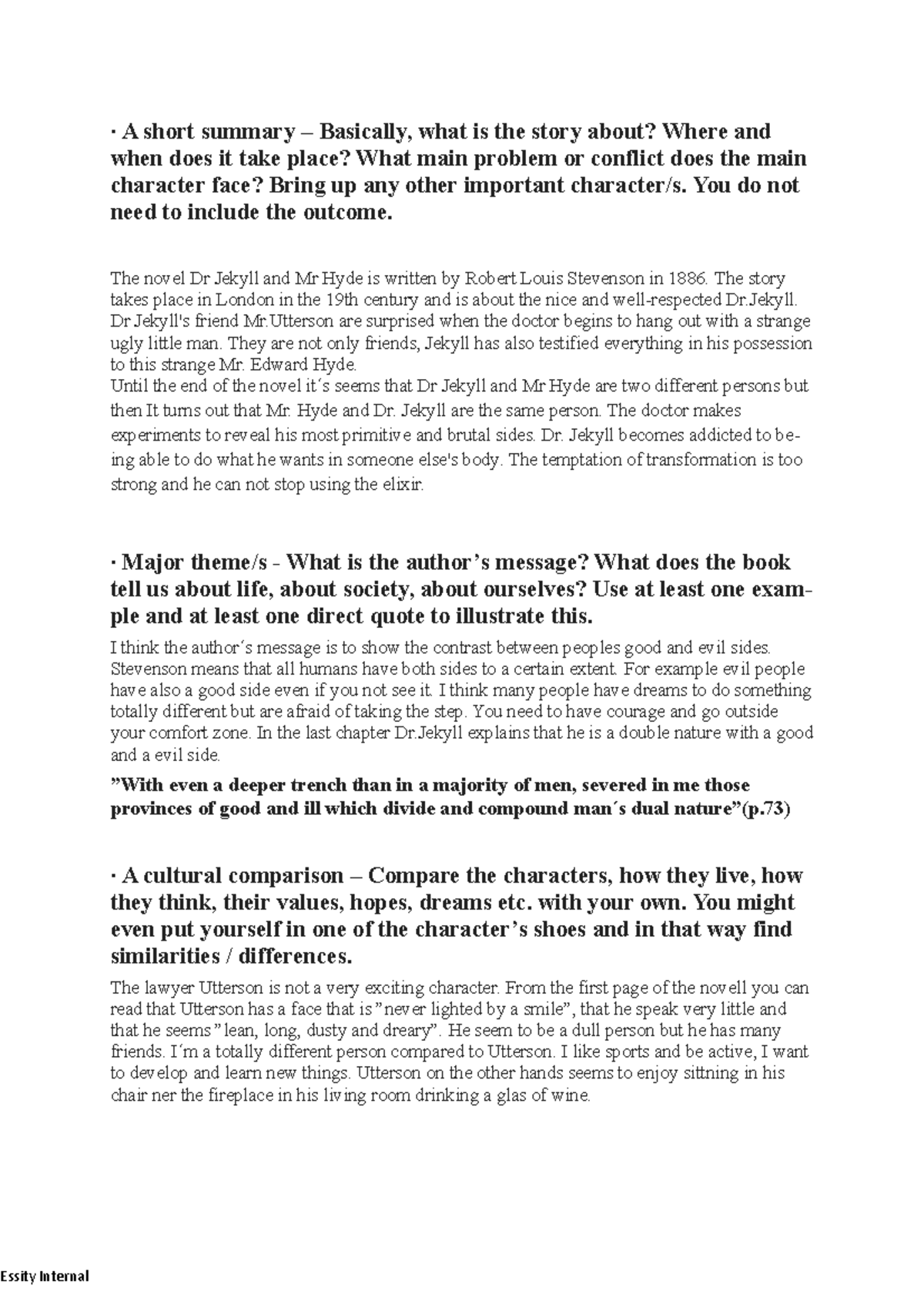 Dr Jekyll Klar word - gegge - · A short summary – Basically, what is ...