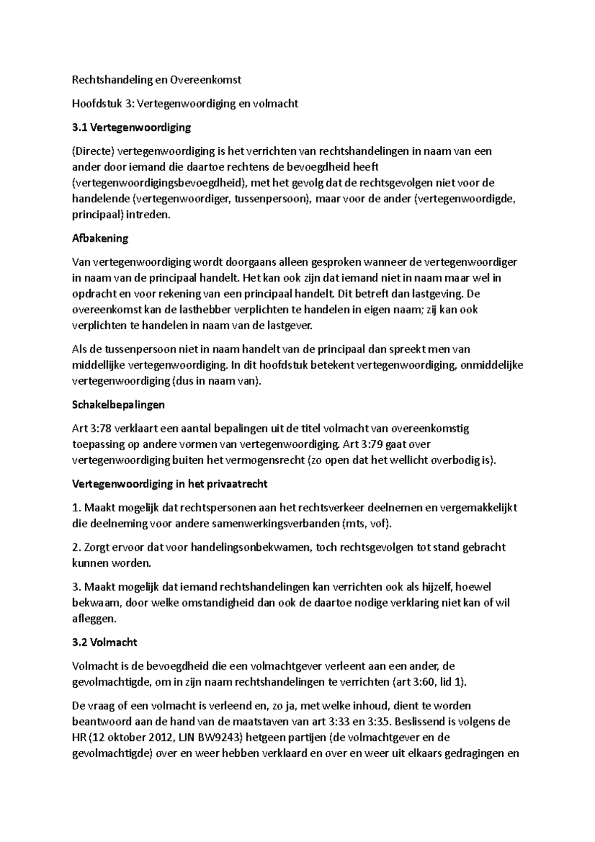 Samenvatting Rechtshandeling en overeenkomst - Rechtshandeling en ...