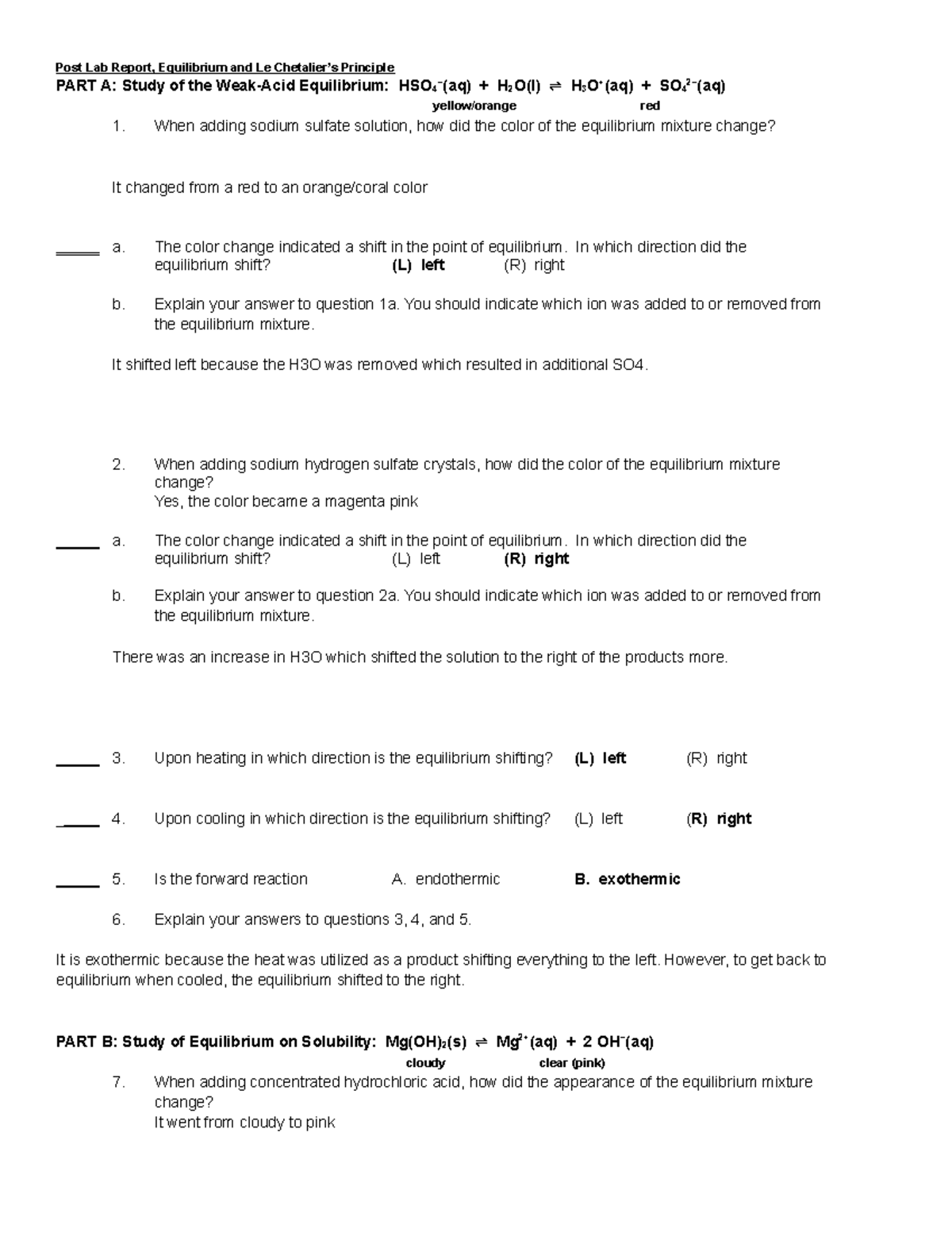 ELCP - Second Lab, ELCP - CHEM 1032 - Temple University - Studocu
