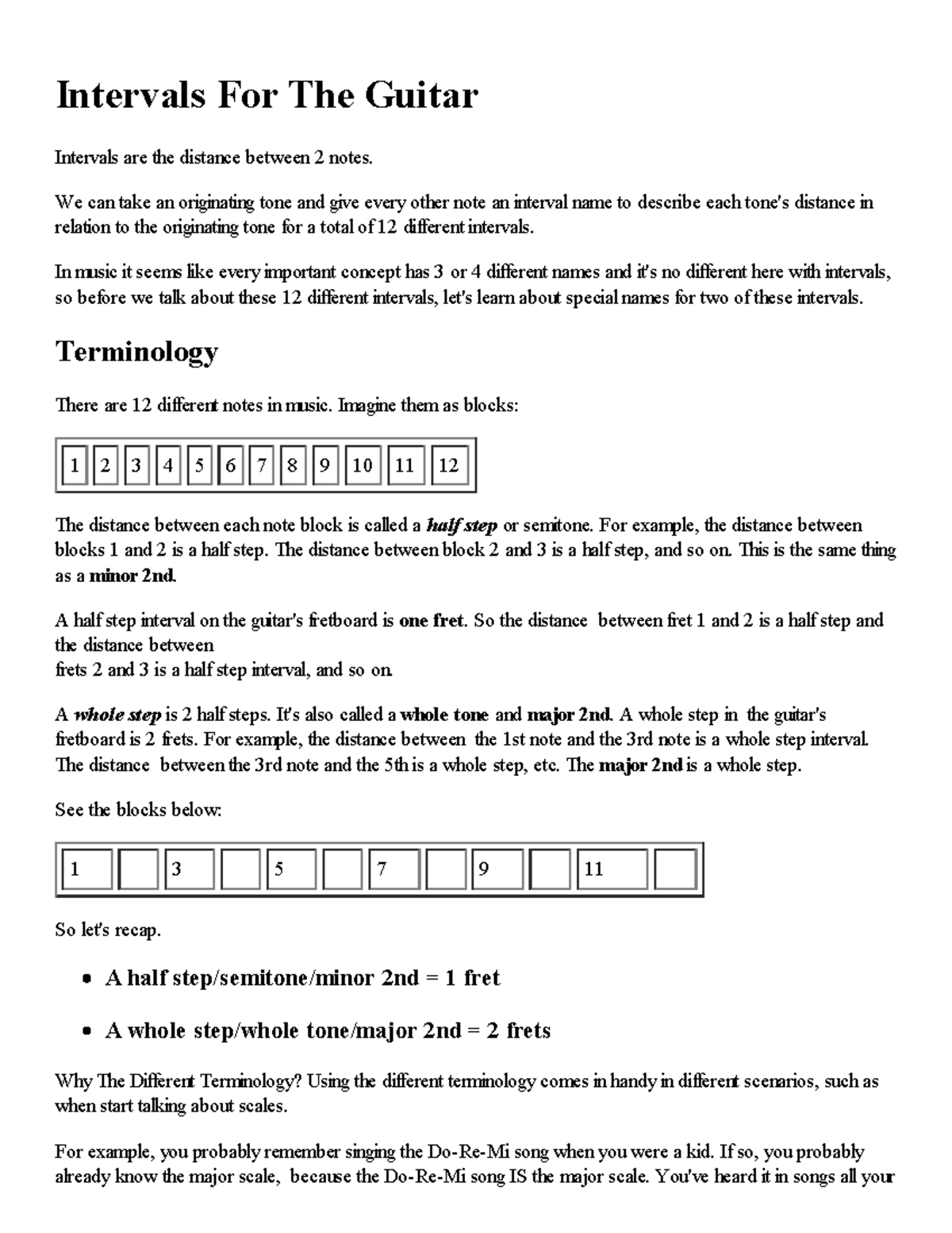 Intervals For The Guitar - Intervals For The Guitar Intervals are the ...