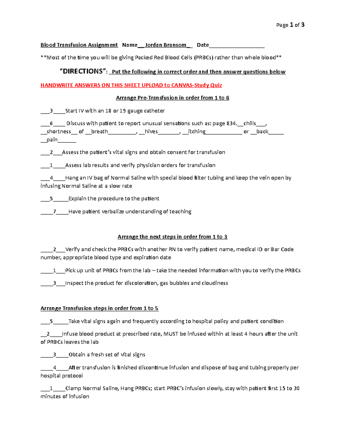 Posted COPY Blood Transfusions Assignment - Page 1 of 3 Blood ...