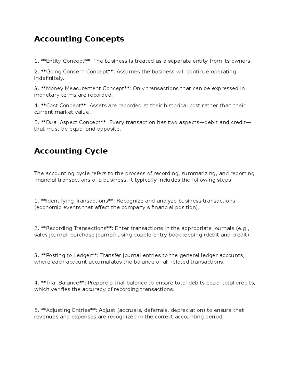 Accounting Concepts - Entity Concept: The business is treated as a ...
