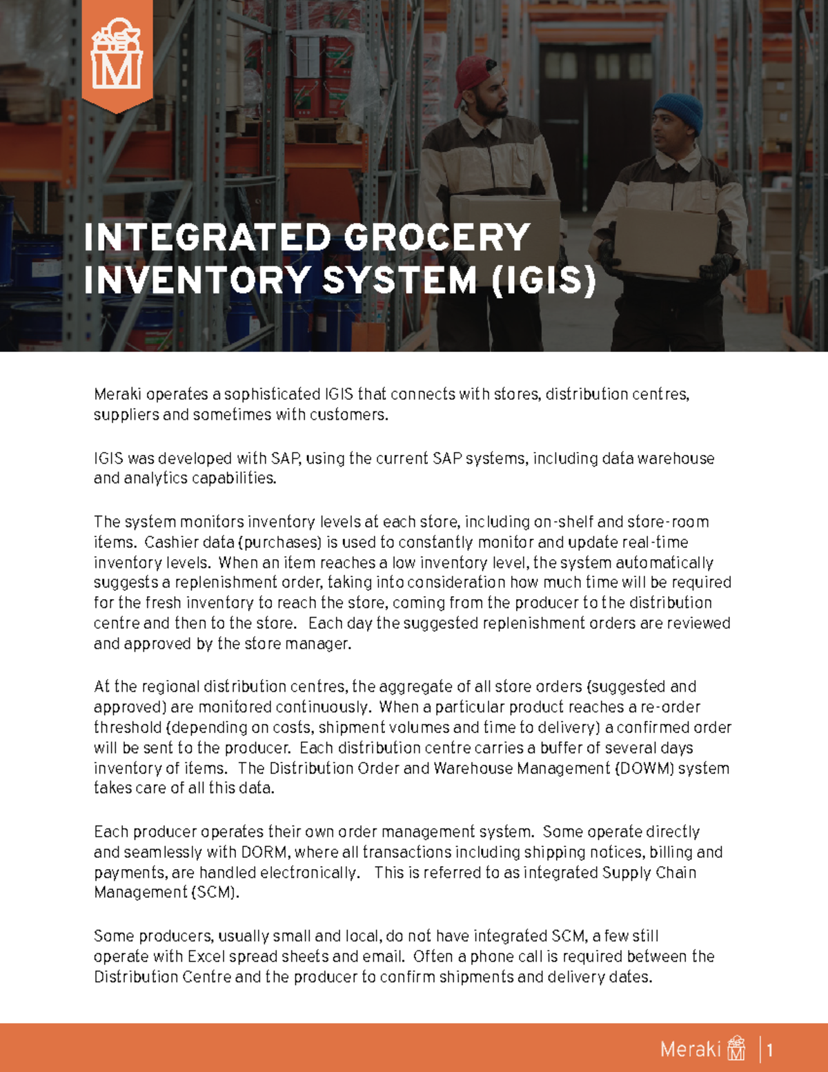 ITM - Integrated Grocery Inventory System (IGIS) - | 1 INTEGRATED ...