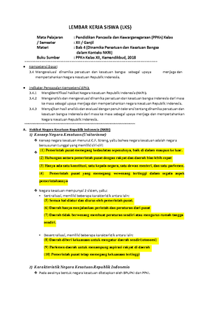 Contoh PKP - Pendidikan Kewarganegaraan - Studocu