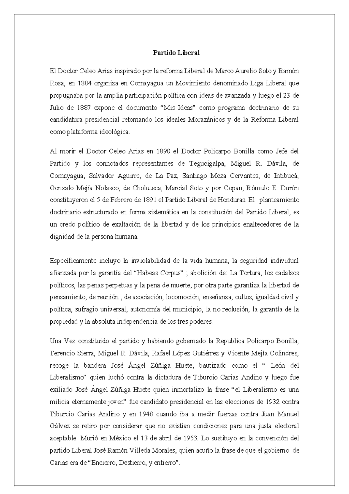 PL Historia - ensayo sobre los partidos políticos - Partido Liberal El ...