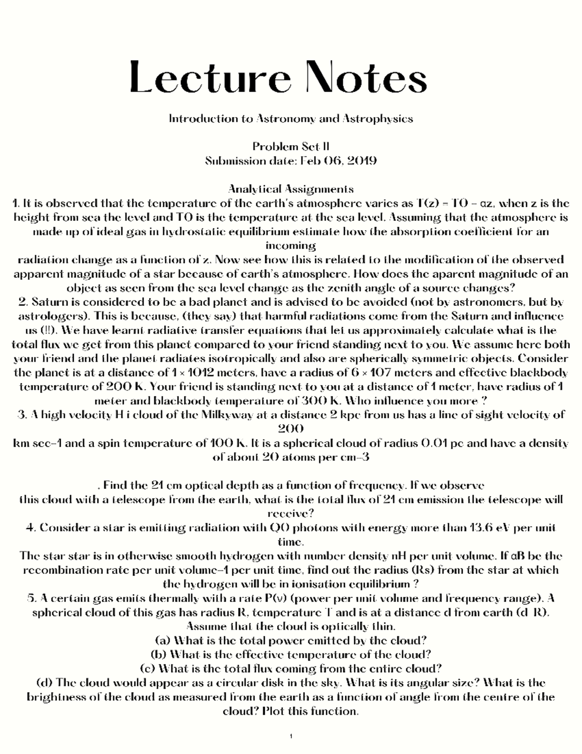 Minimal Lecture Notes Planner 3 - ASTR 2112 - Studocu