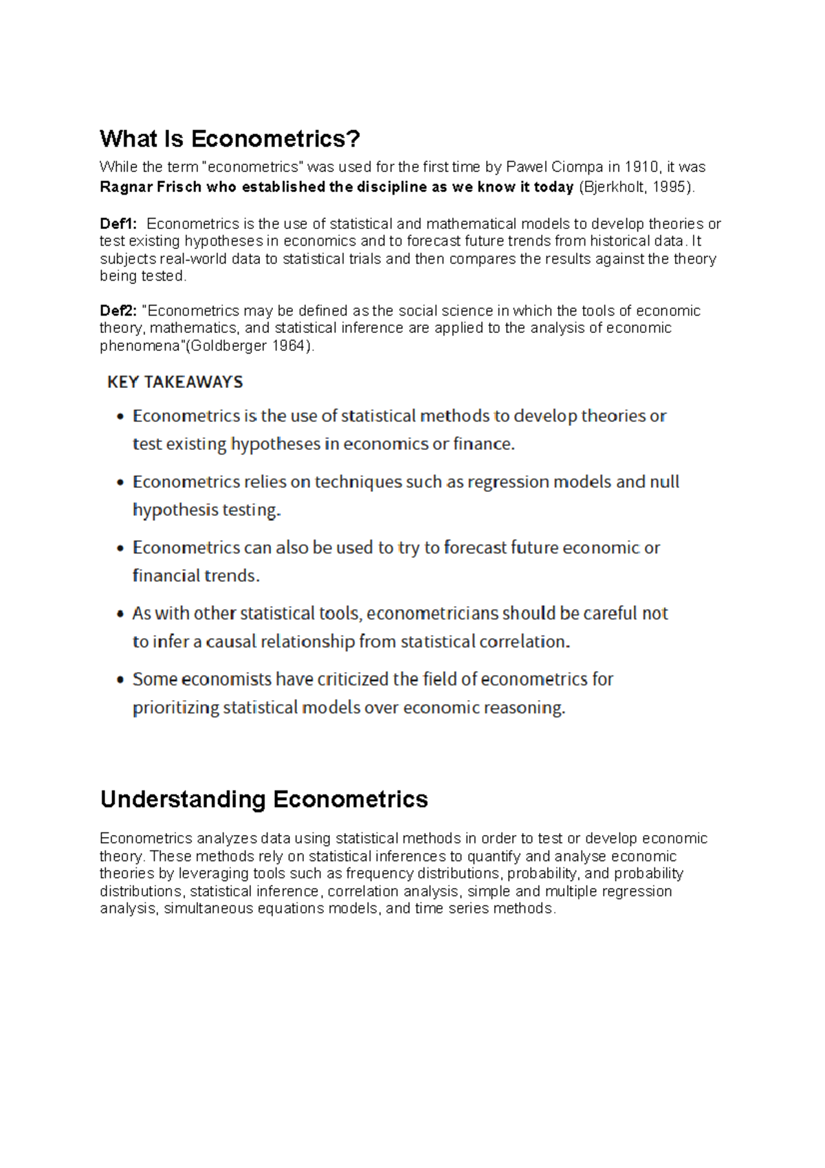 What Is Econometrics - What Is Econometrics? While the term ...