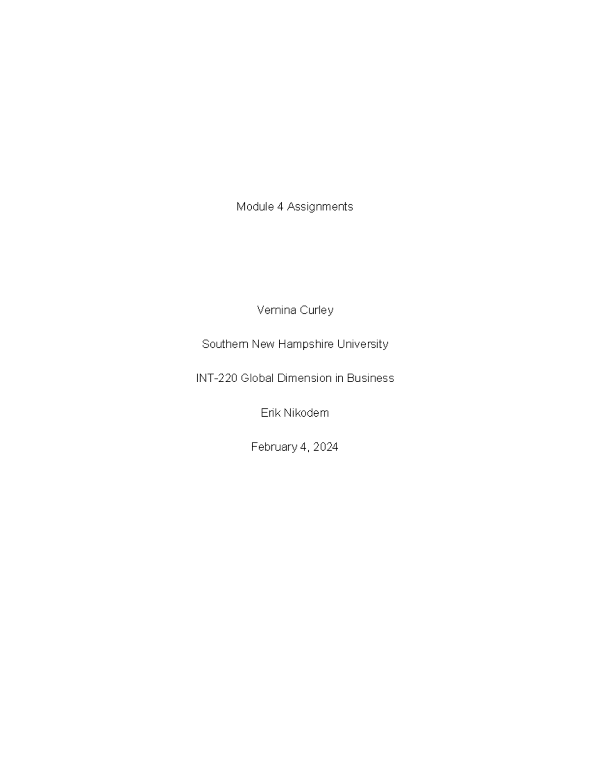 Module 4 Assignments - Template Only - Module 4 Assignments Vernina ...