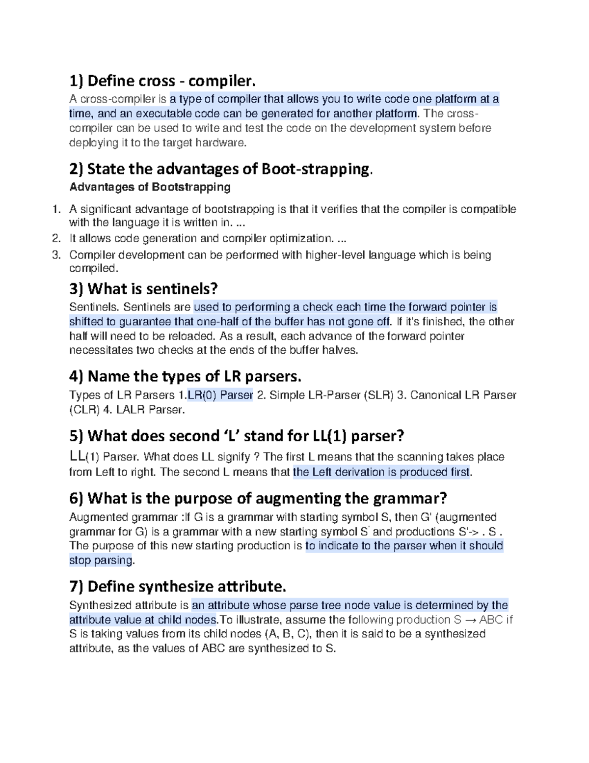 Cc - Vsbsv - 1) Define cross - compiler. A cross-compiler is a type of compiler that allows you ...