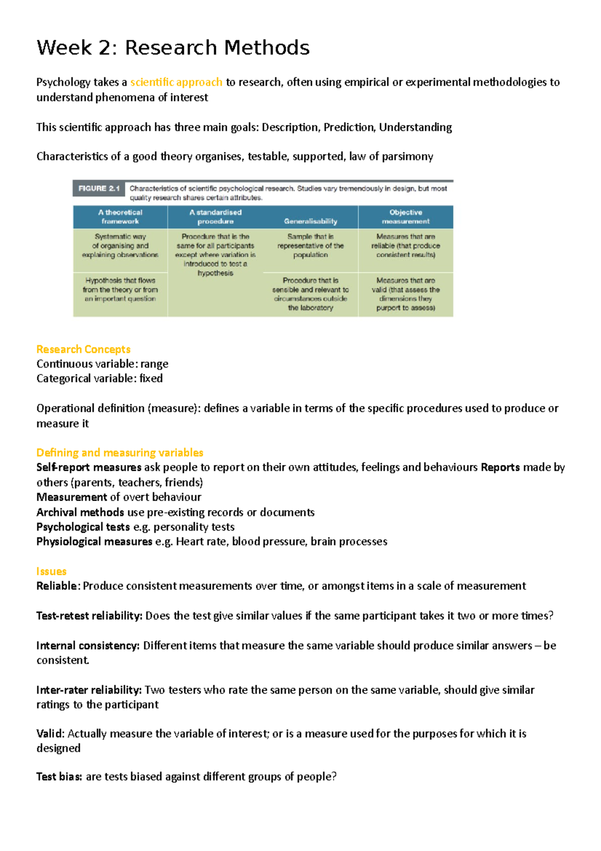 Week 2 Research Methods - Week 2: Research Methods Psychology takes a ...