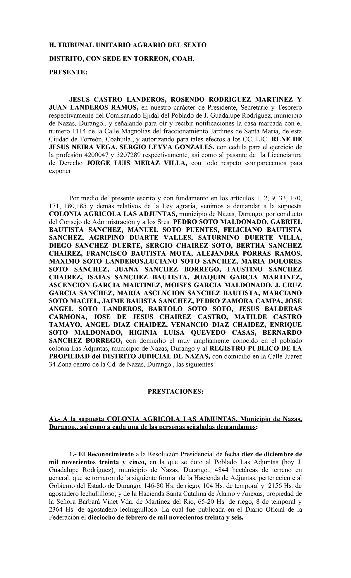 Demanda agraria 2 - MUY BUEN A APORTACION NOBLE PARA LOS SECTORES ...