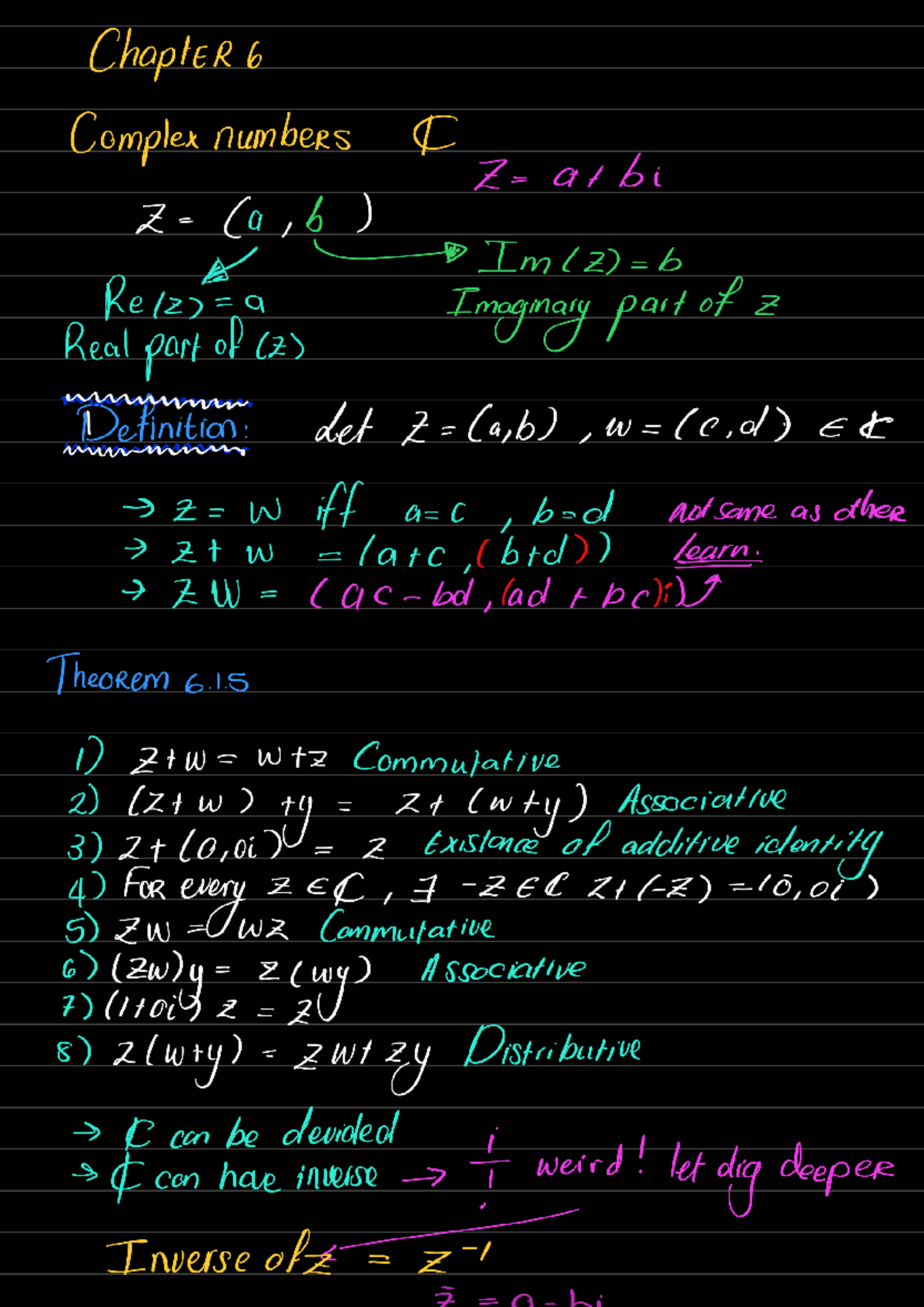 Chapter 6 231118 133714 - ChaptER 6 Complex numbers C atbi (a , b ) Im ...