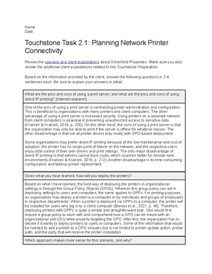 Touchstone Task 4 - I will not write a description dipshit - Name ...