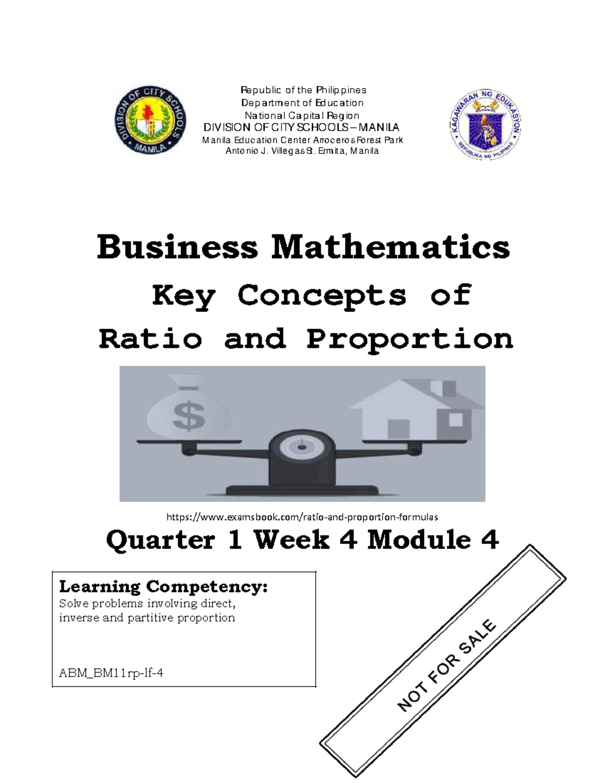 ABM 11 Business Mathematics Q1 W4 Mod4 dsADX - Re p ub lic o f the ...
