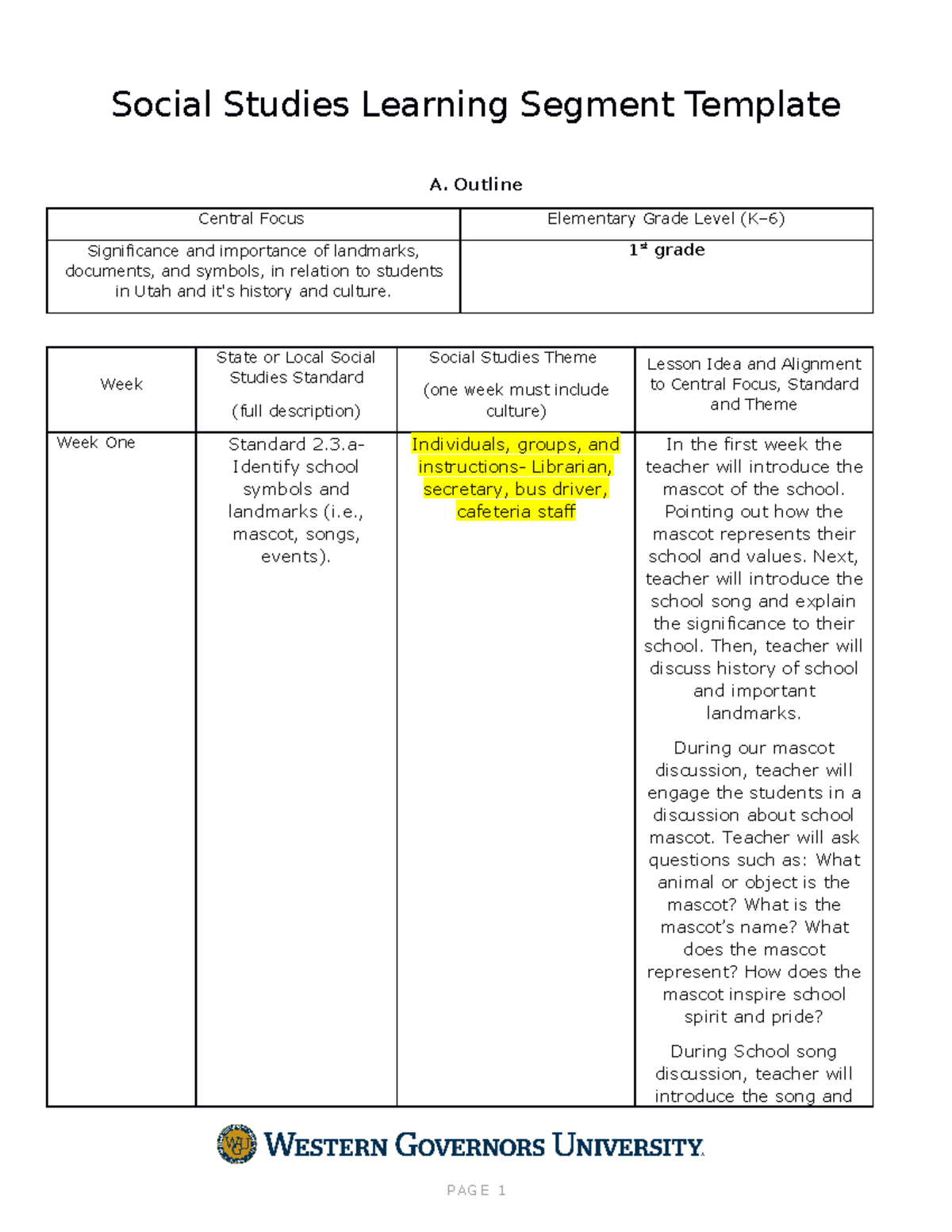 Social Studies Task 1 - needed additional work - Social Studies ...