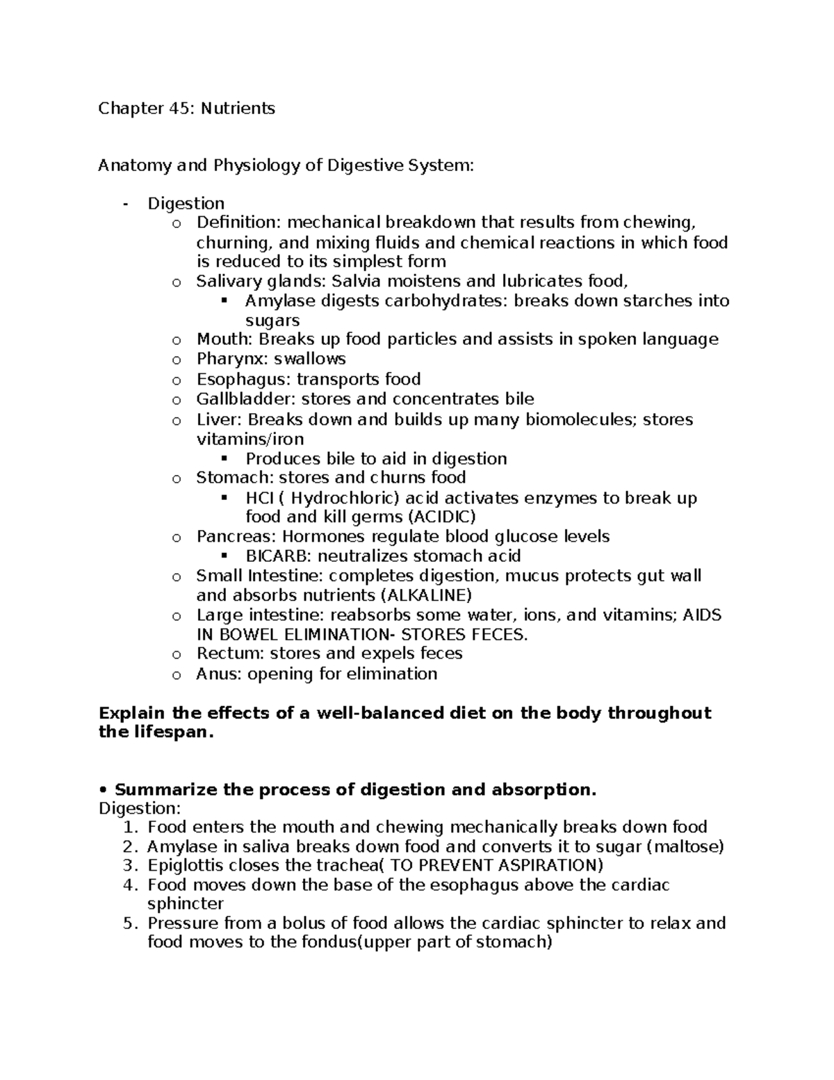 Chapter 45- nutrition - Chapter 45: Nutrients Anatomy and Physiology of ...