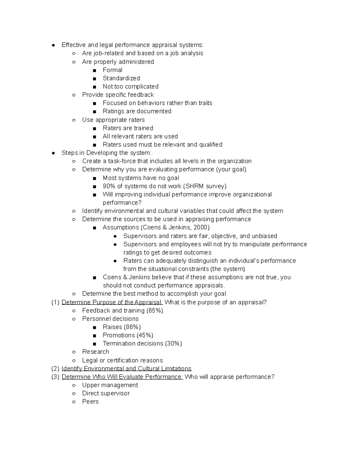 Chapter 7 - Evaluating Employee Performance - Effective and legal performance appraisal systems ...