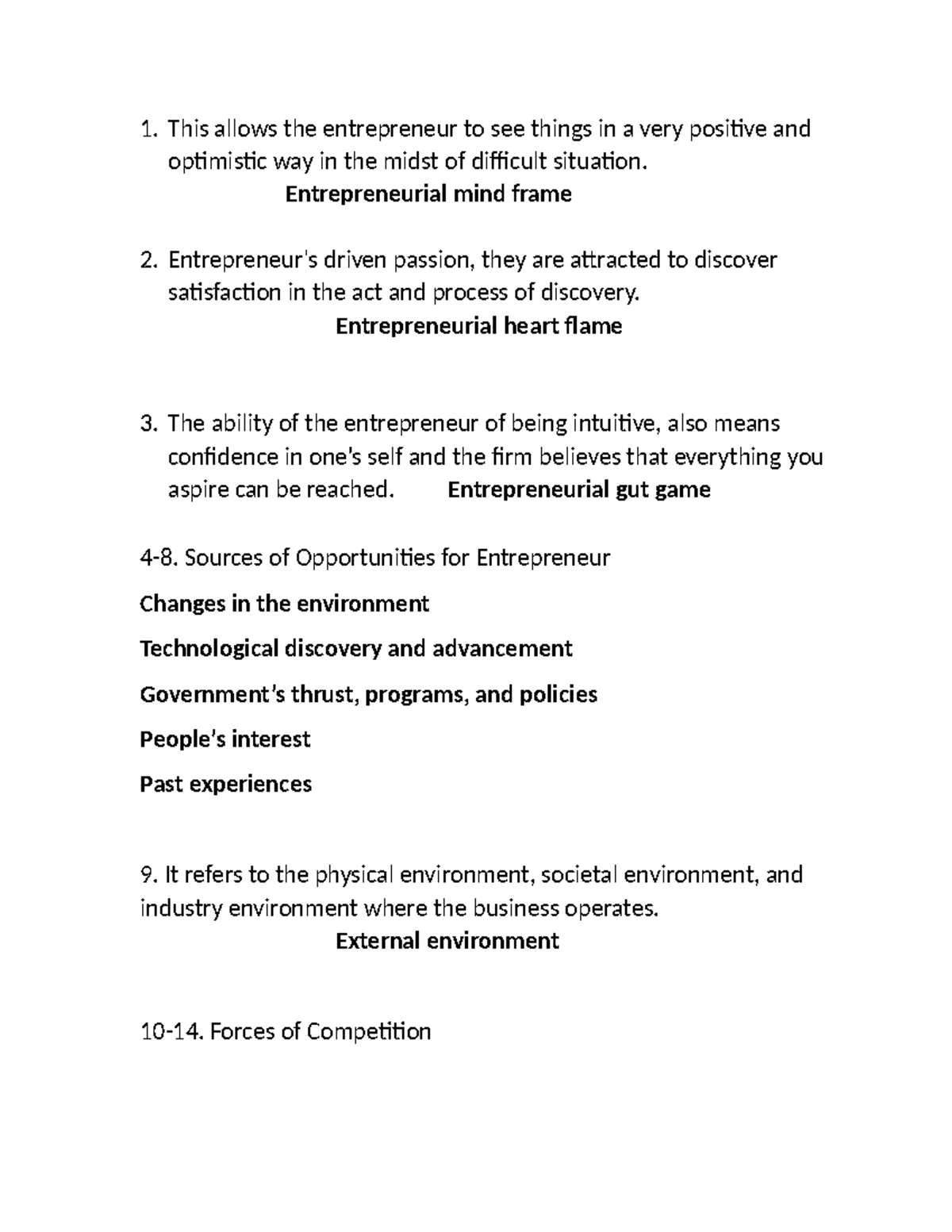 Quiz for mod 2 - This allows the entrepreneur to see things in a very ...