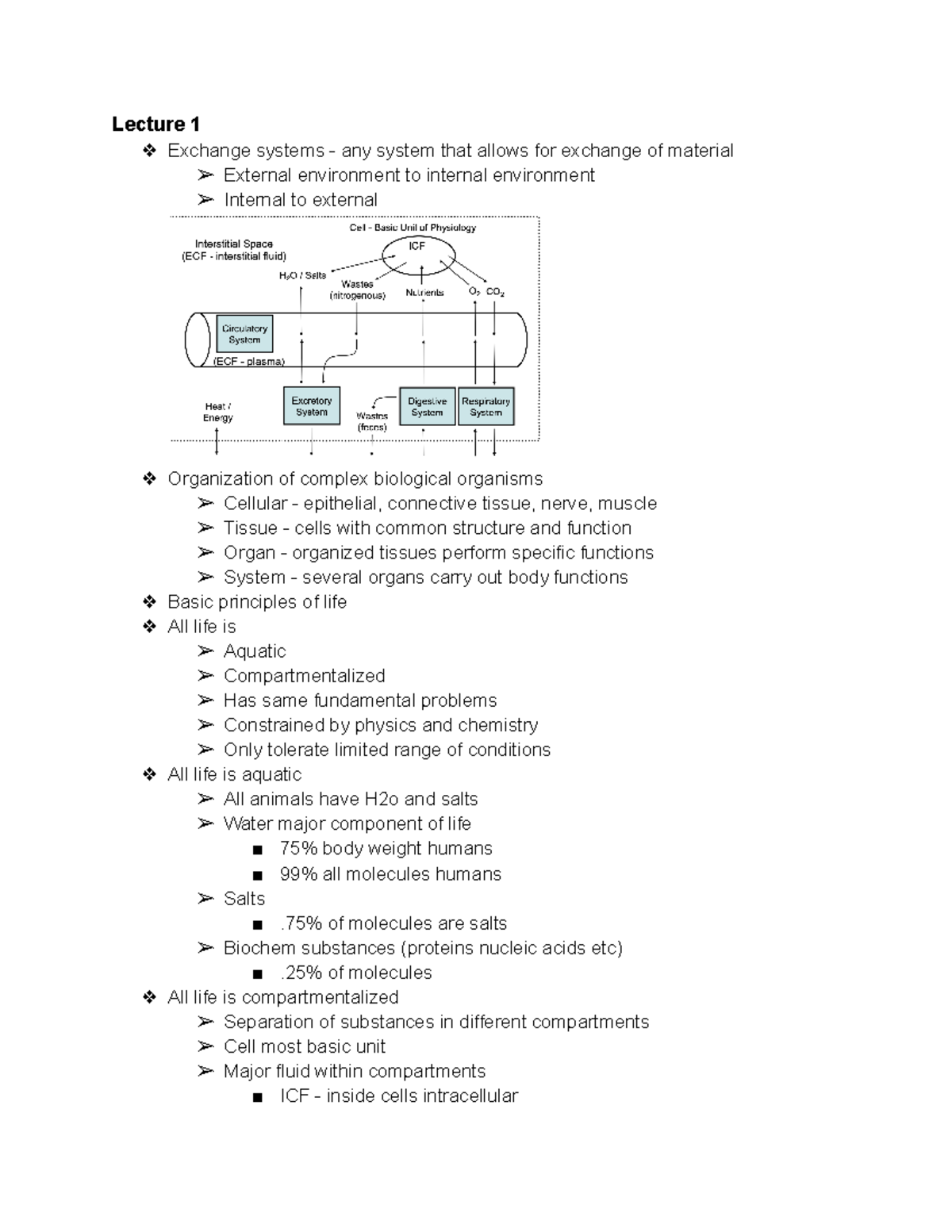 Lecture 2 - Bio 203 exam study material for exam 1 - BIO 203 - SBU ...
