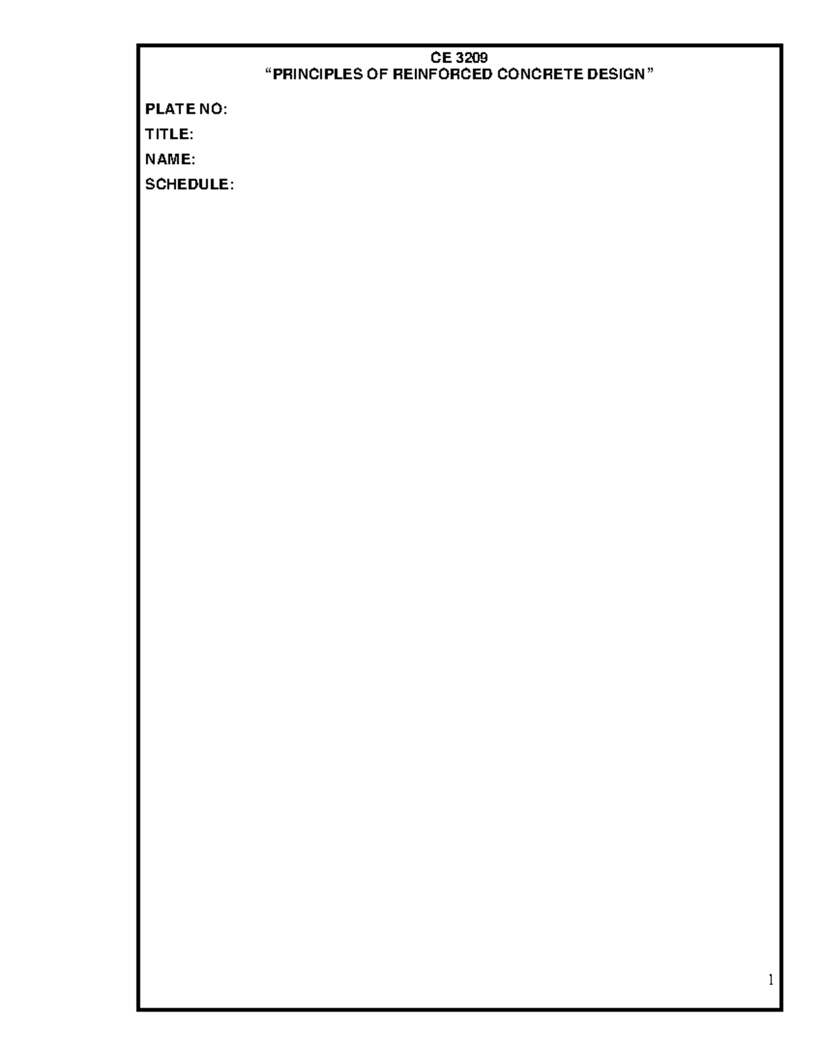 RC Plates Format - Civil Engineering - CE 3 209 “PRINCIPLES OF ...