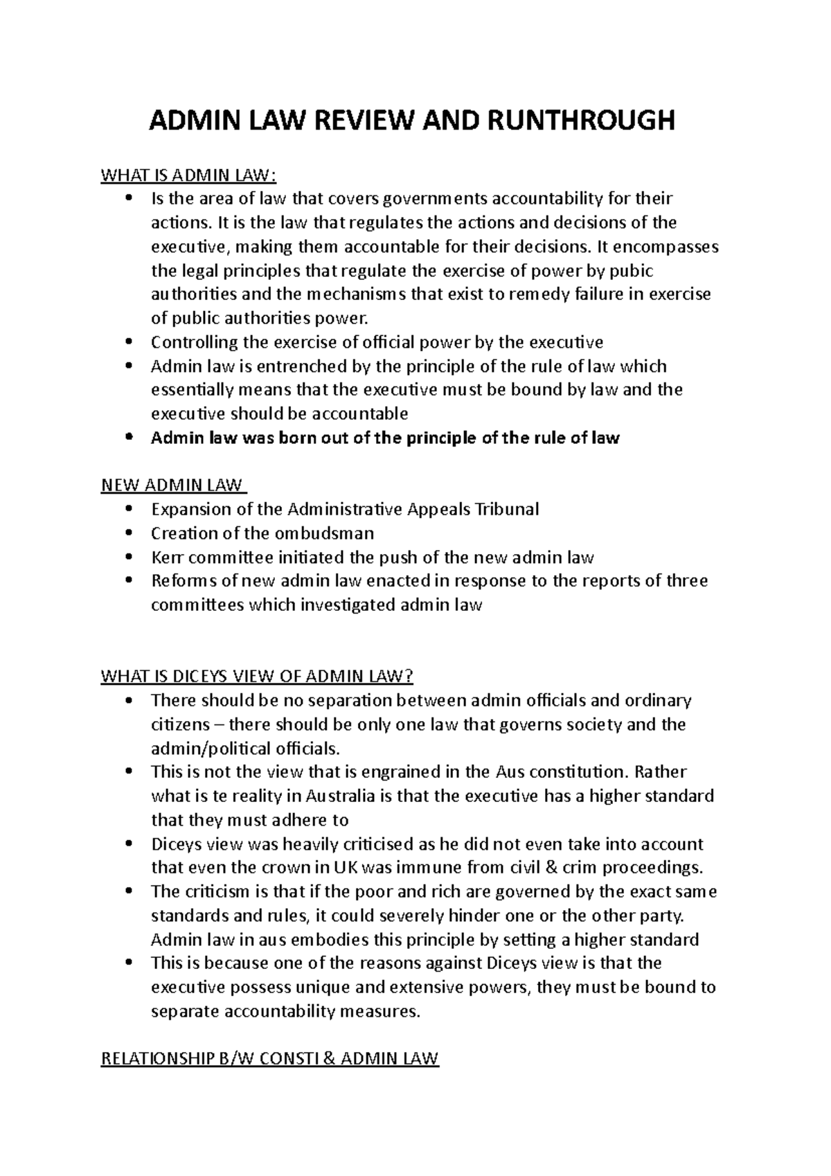 Admin LAW Review AND Runthrough - ADMIN LAW REVIEW AND RUNTHROUGH WHAT ...