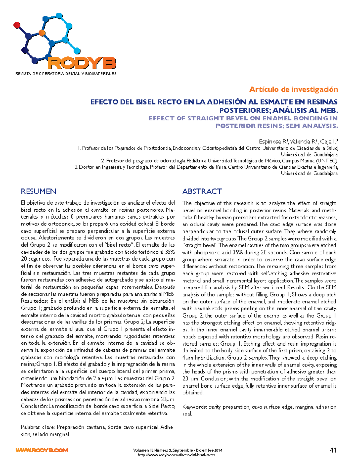 Bisel en borde cavo superficial - 41 EFECTO DEL BISEL RECTO EN LA ...