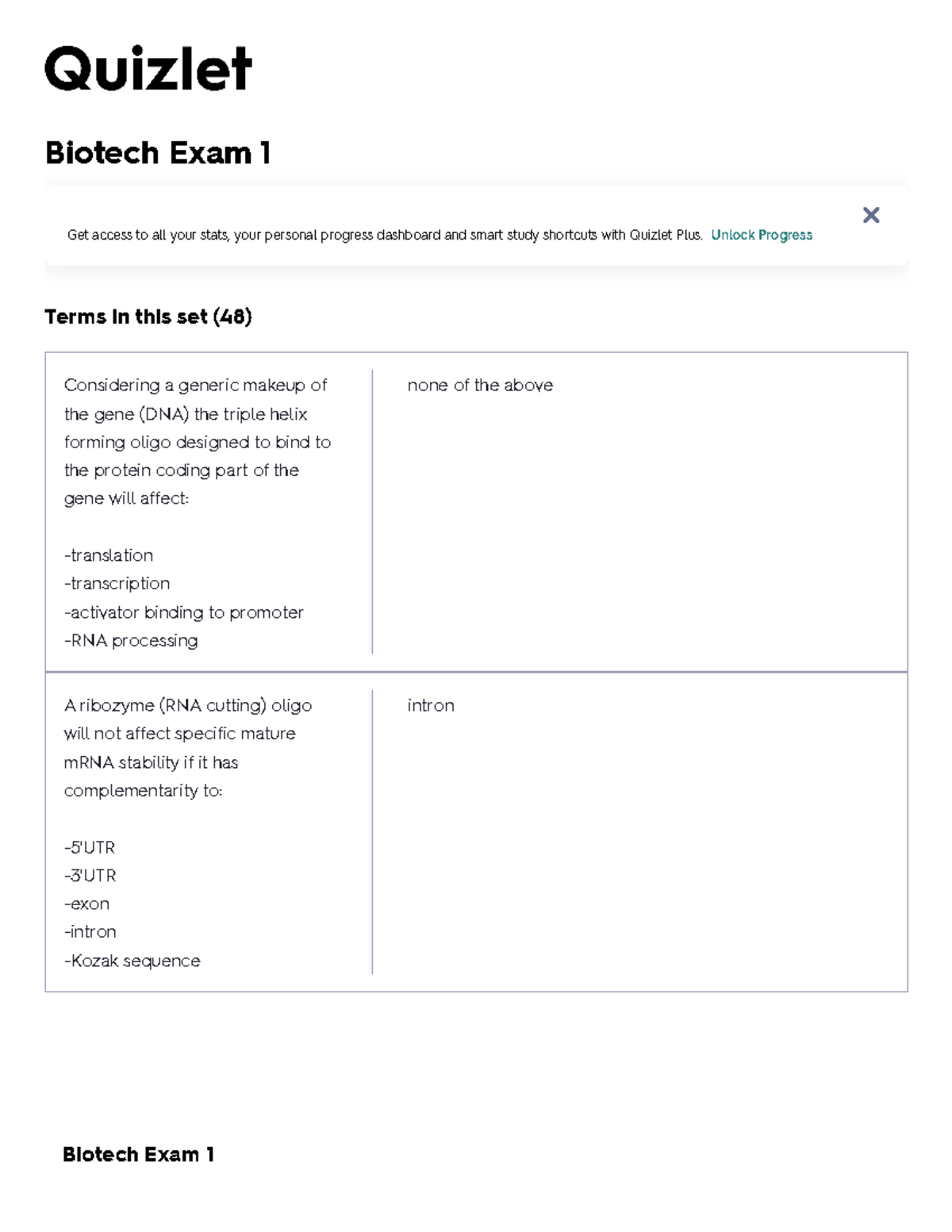 Biotech Exam 1 Flashcards Quizlet - Biotech Exam 1 Get access to all ...
