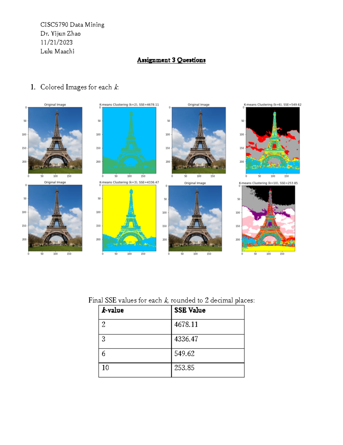 Homework Three Solutions - CISC5790 Data Mining Dr. Yijun Zhao 11 / 21 ... Homework Three Solutions - CISC5790 Data Mining Dr. Yijun Zhao 11 / 21 ...