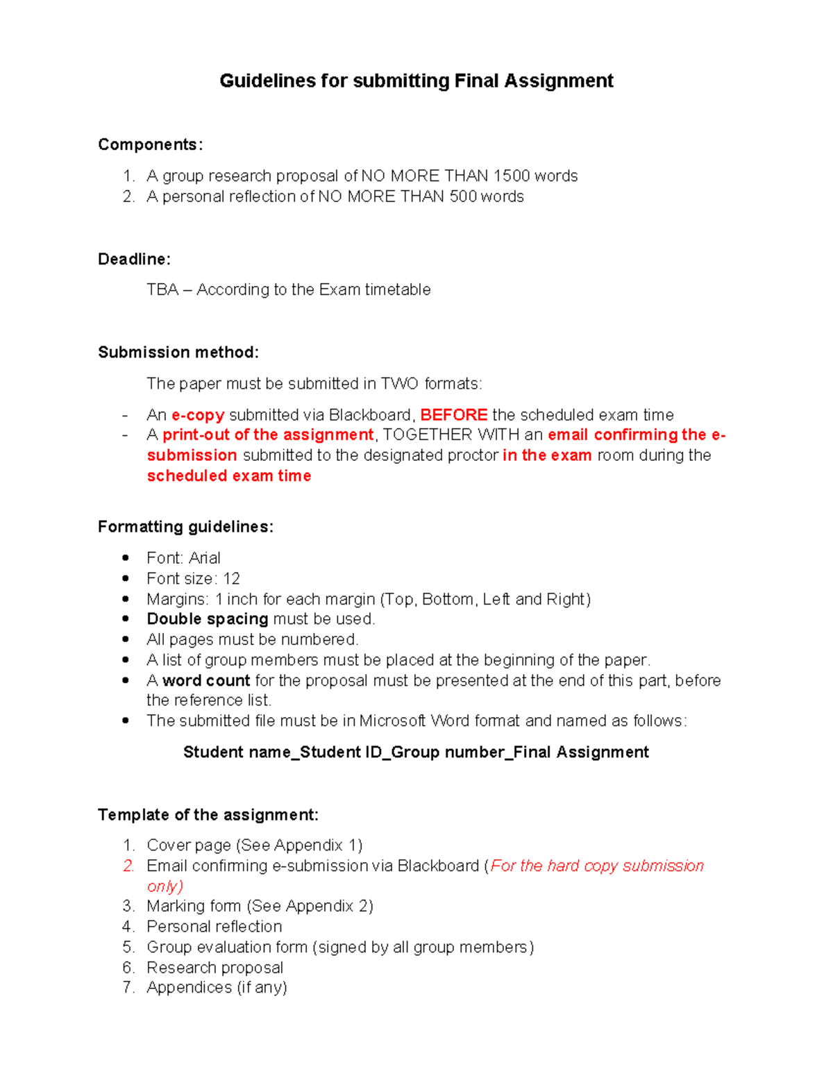 Guidelines for submitting Final Assignment-Dec. 2023 - Guidelines for ...
