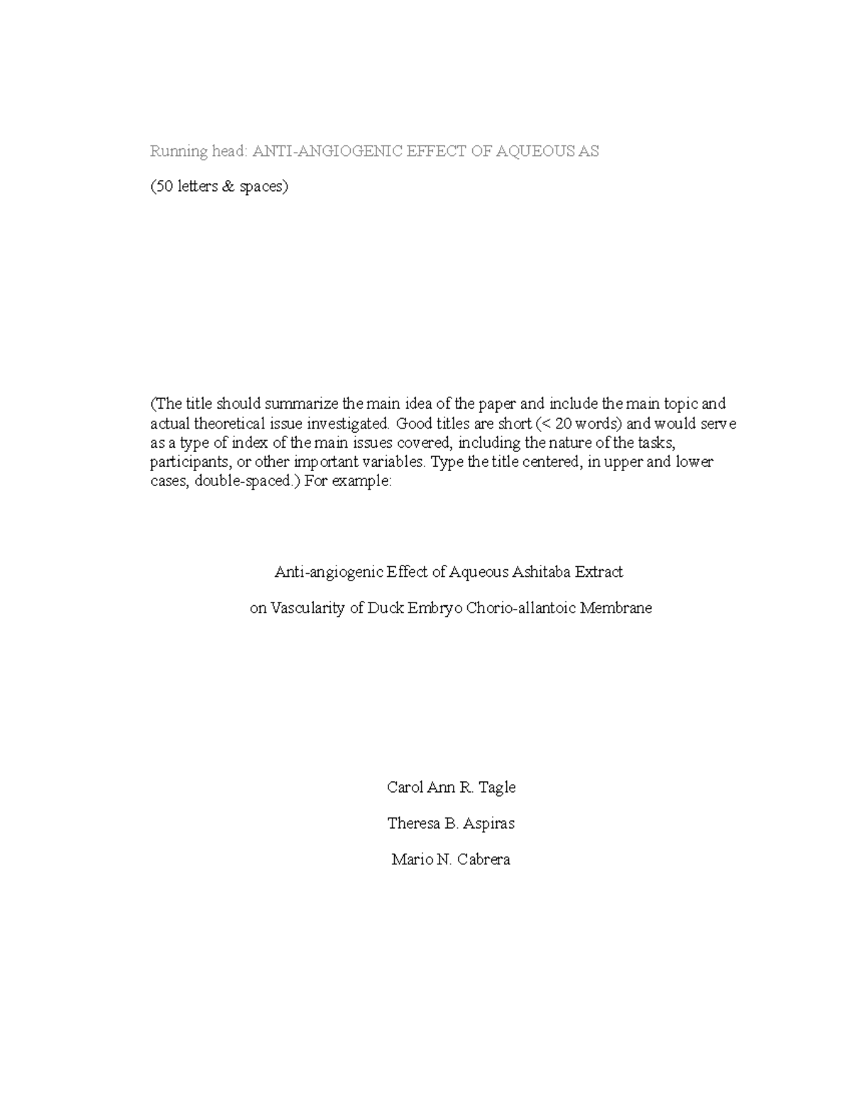 Res Paper Final Format 2 (Manuscript) - Running head: ANTI-ANGIOGENIC ...