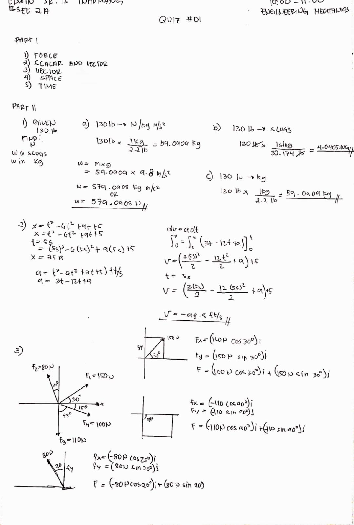 Engineering Mechanics activities - Electrical Engineering - Studocu