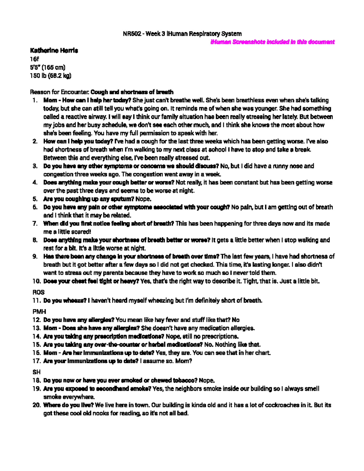 NR602 - Week 3 i Human Katherine Harris - NR-602 - Studocu