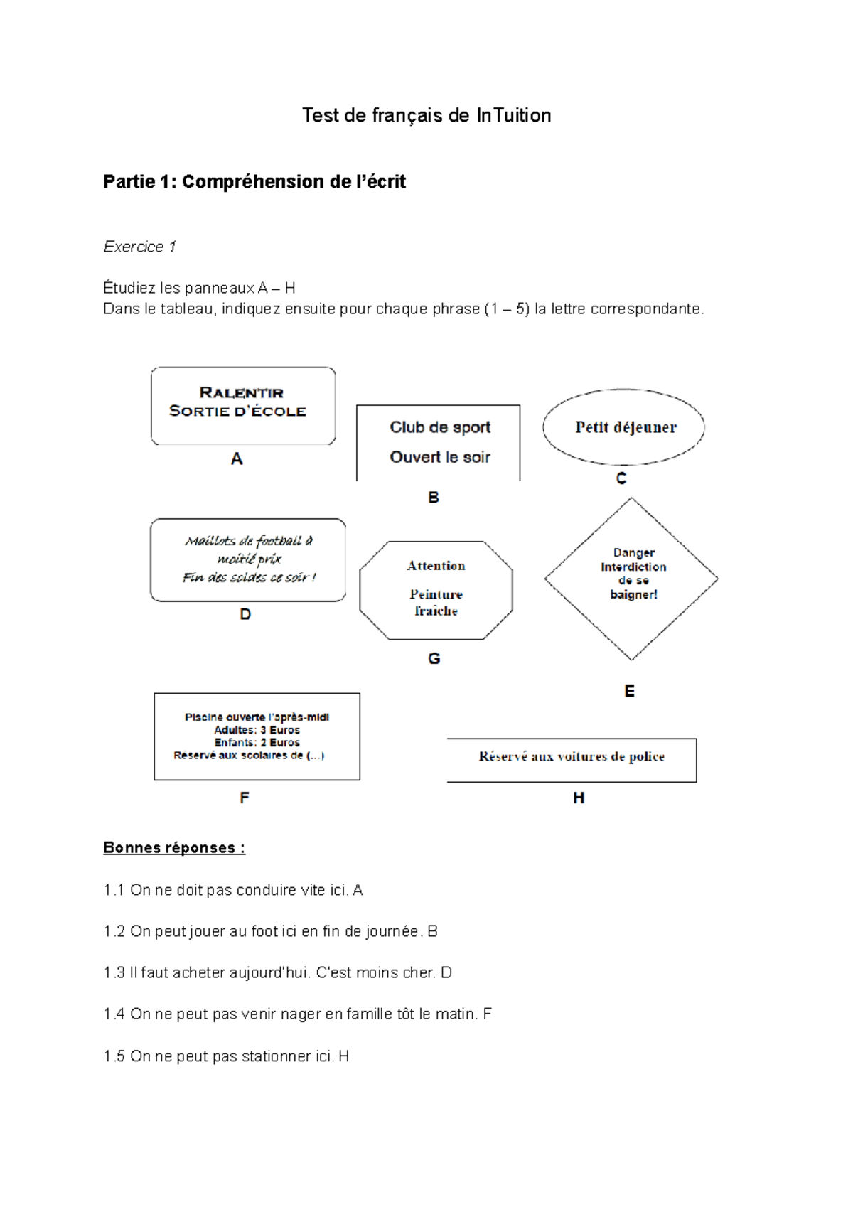 Test de Français In Tuition - Test de français de InTuition Partie 1 ...