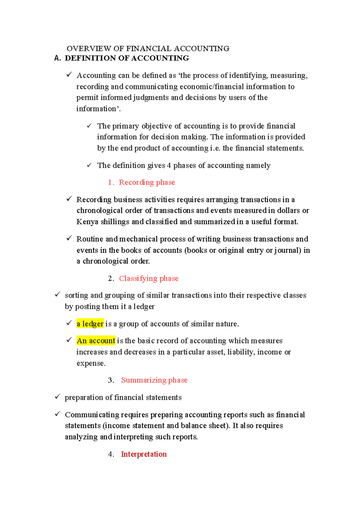 Overview of Financial Accounting - OVERVIEW OF FINANCIAL ACCOUNTING A ...